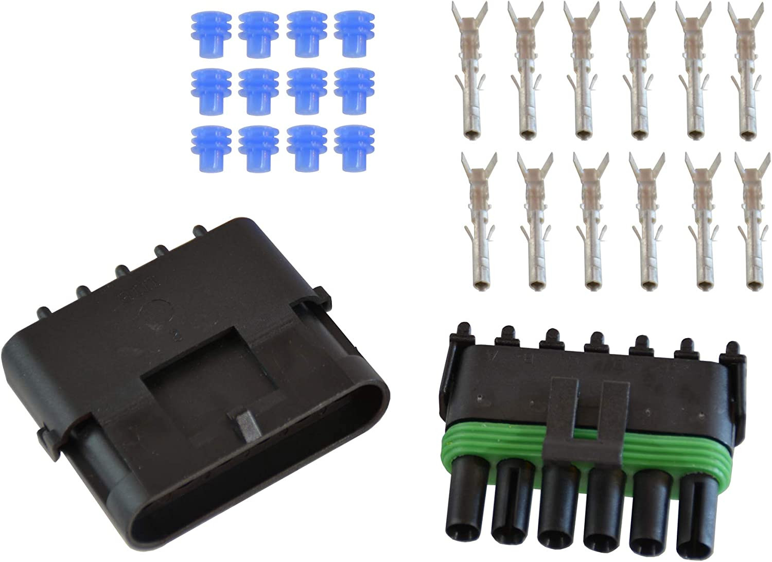 Weather Pack 6 PIN Connector 12-16 AWG Wire Watertight Quick Connect