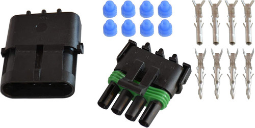 Weather Pack 4 PIN Connector 12-16 AWG Wire Watertight Quick Connect