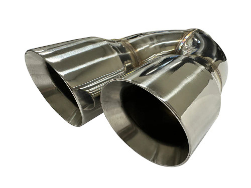 Stainless 3" Dual Exhaust Tips - Passenger Side (11" Length, 4" Tip ...