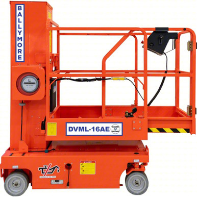 DVML-16AE - Ballymore Fully Electric Drivable Vertical Mast Lift, 15 ft ...