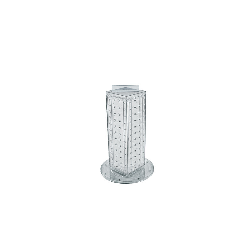 Four-sided 4"W x 12"H Pegboard Tower with Revolving 9" Base - Azar Displays