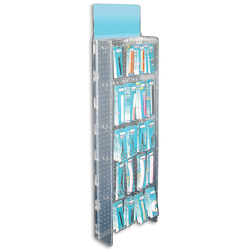 13.5"W x 44"H Pegboard Powerwing Display - (CLEAR ONLY) - Azar Displays