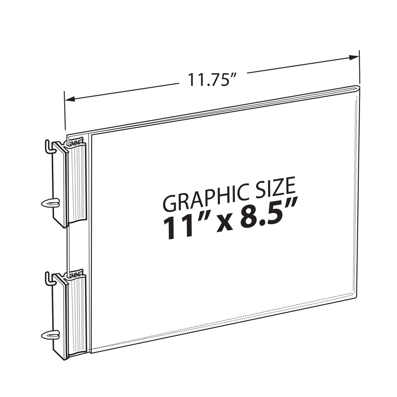 Two-Sided Acrylic Sign Holder with Pegboard Grippers 11"W x 8.5"H, 10 ...