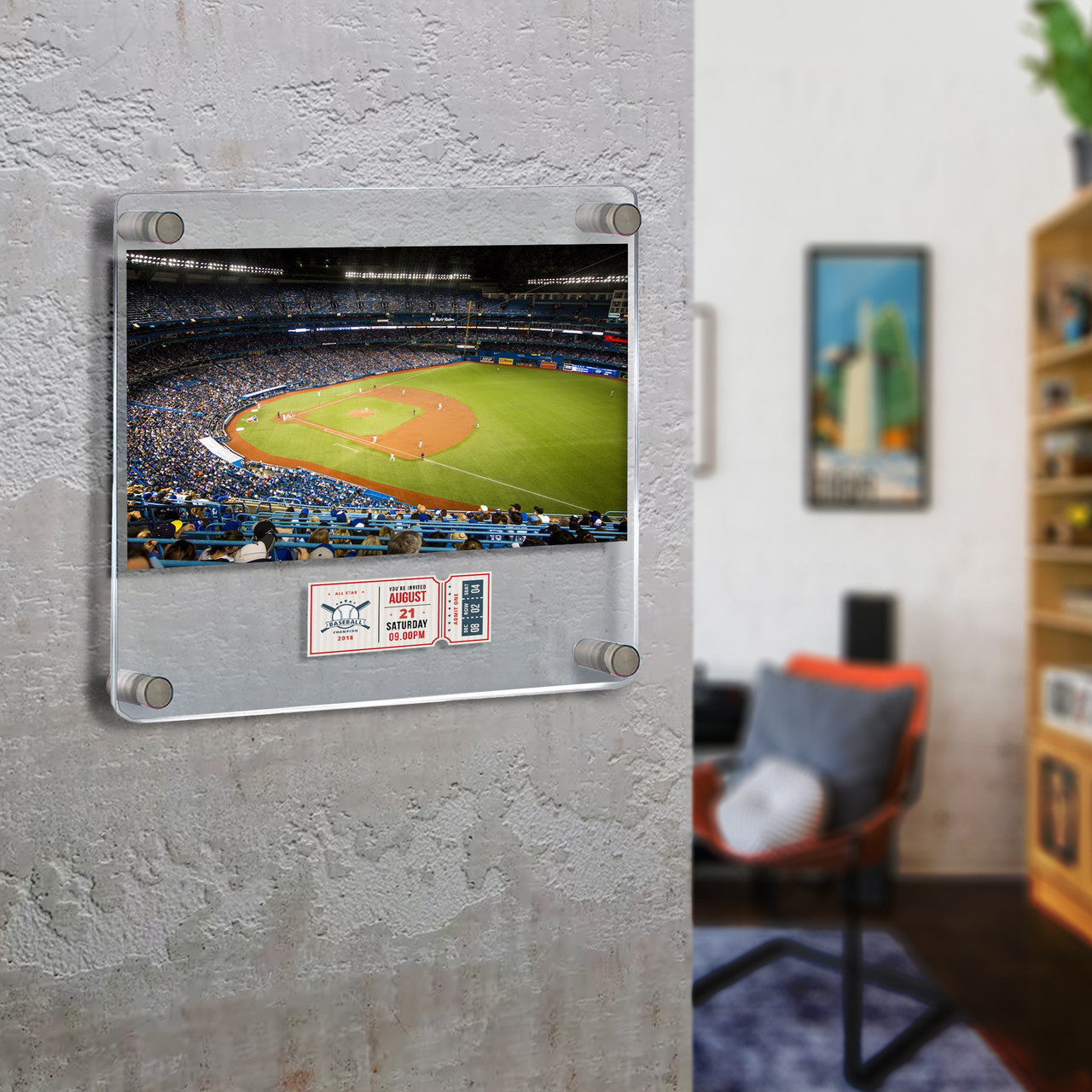 Floating Acrylic Gallery Wall Set of Four Floating Frames with Stand ...