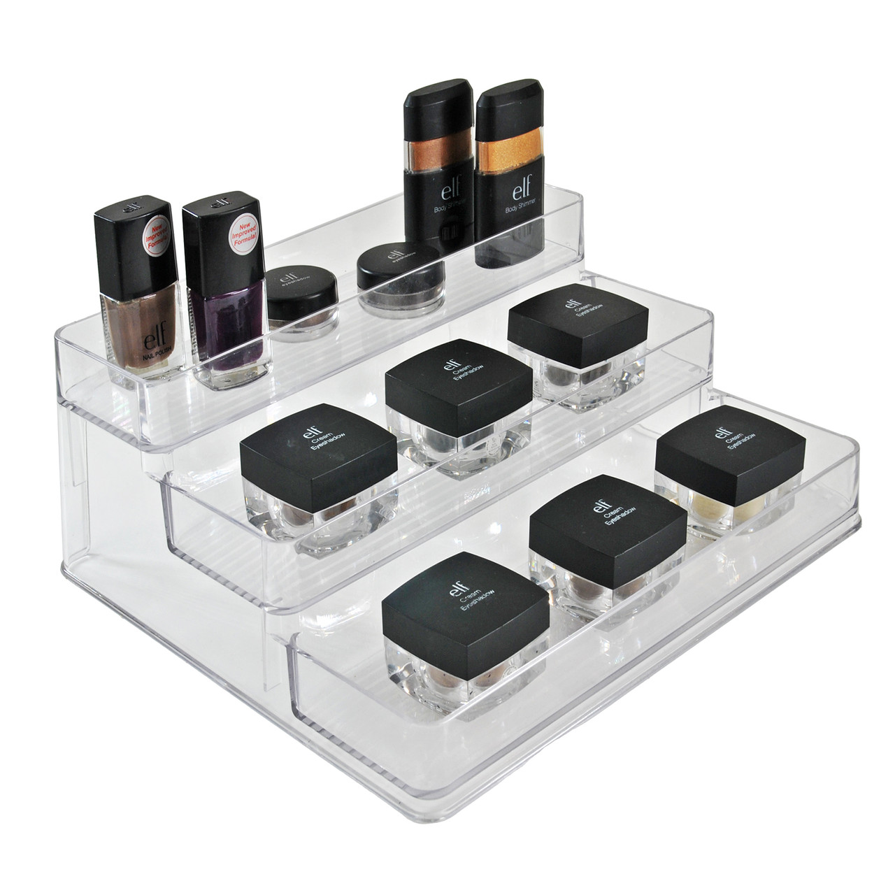 Three Tier Counter Step Display with Lip, 2-Pack