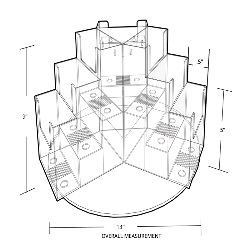 Nine-Pocket Three-Tier Revolving Trifold Brochure Holder - Azar Displays