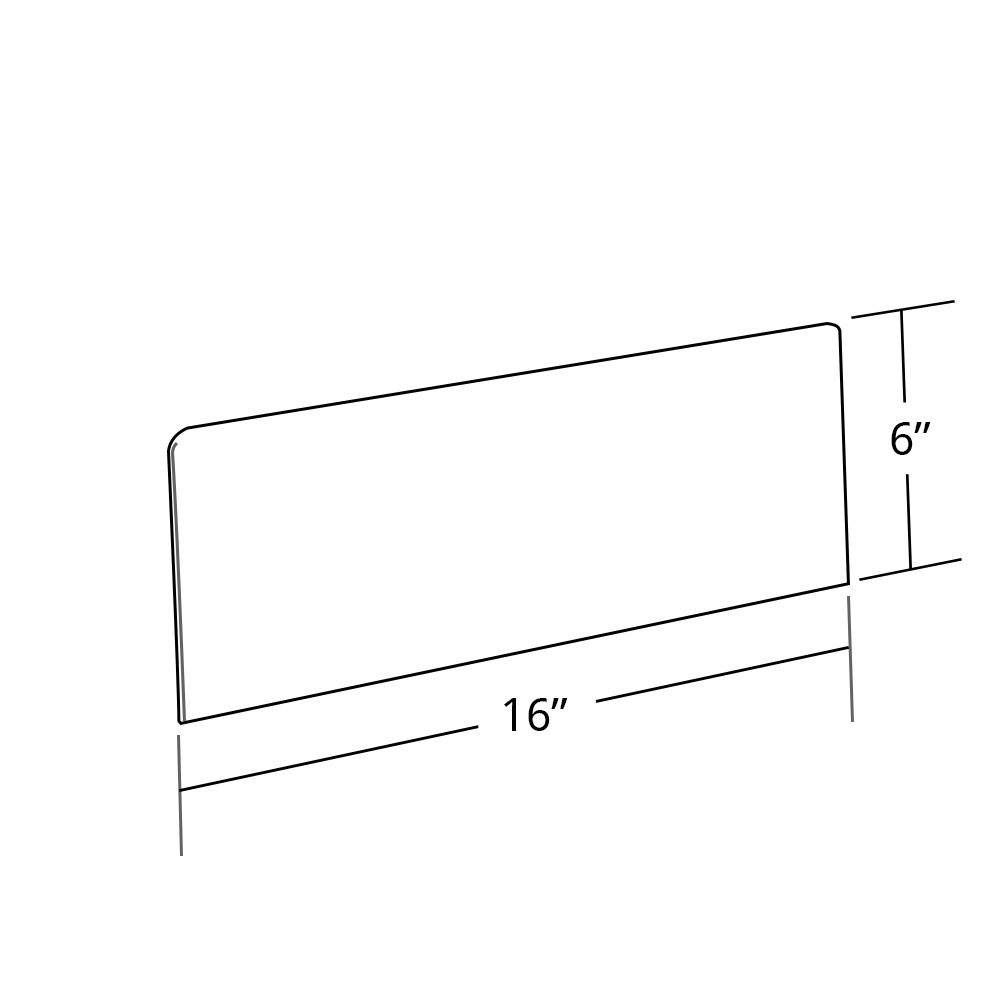 White Rectangle Header Sign 16"W x 6"H - Azar Displays