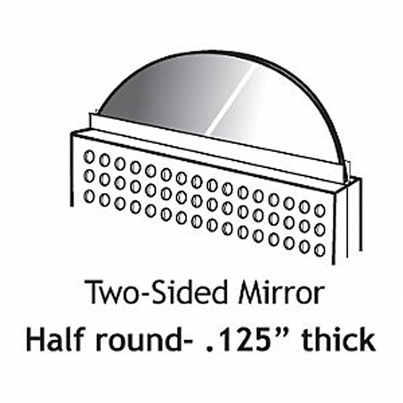 Mirror Half Round Header Sign 16"W x 6.5"H - Azar Displays