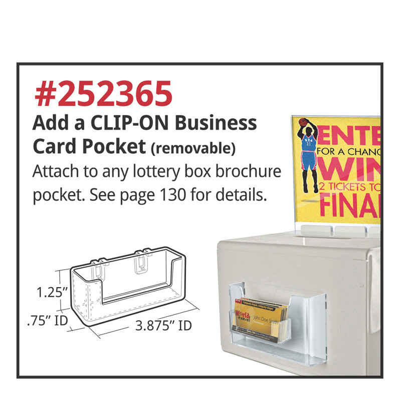 Large Lottery Box with Pocket, Lock and Keys on Pedestal. Color: Clear ...