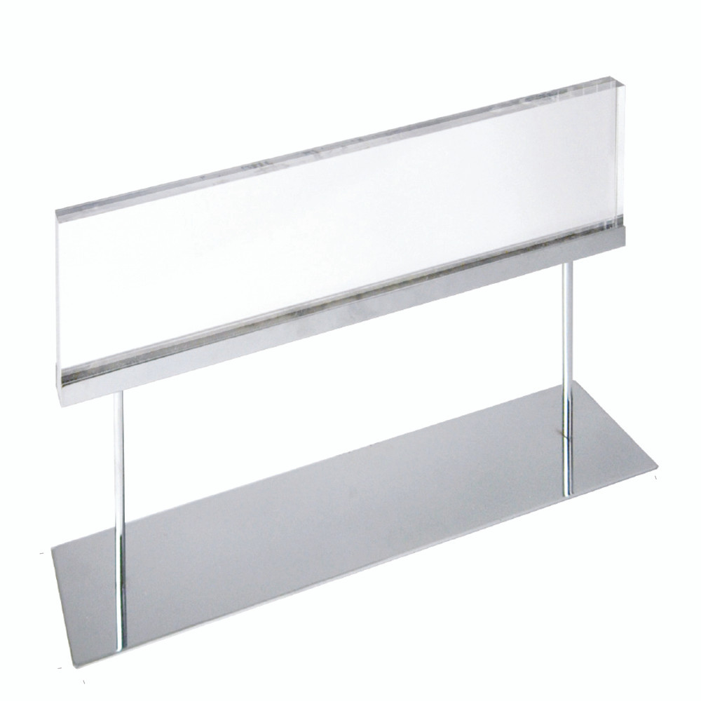 The Elite Series: Large Acrylic Block Sign Holder on Chrome Stand for ...