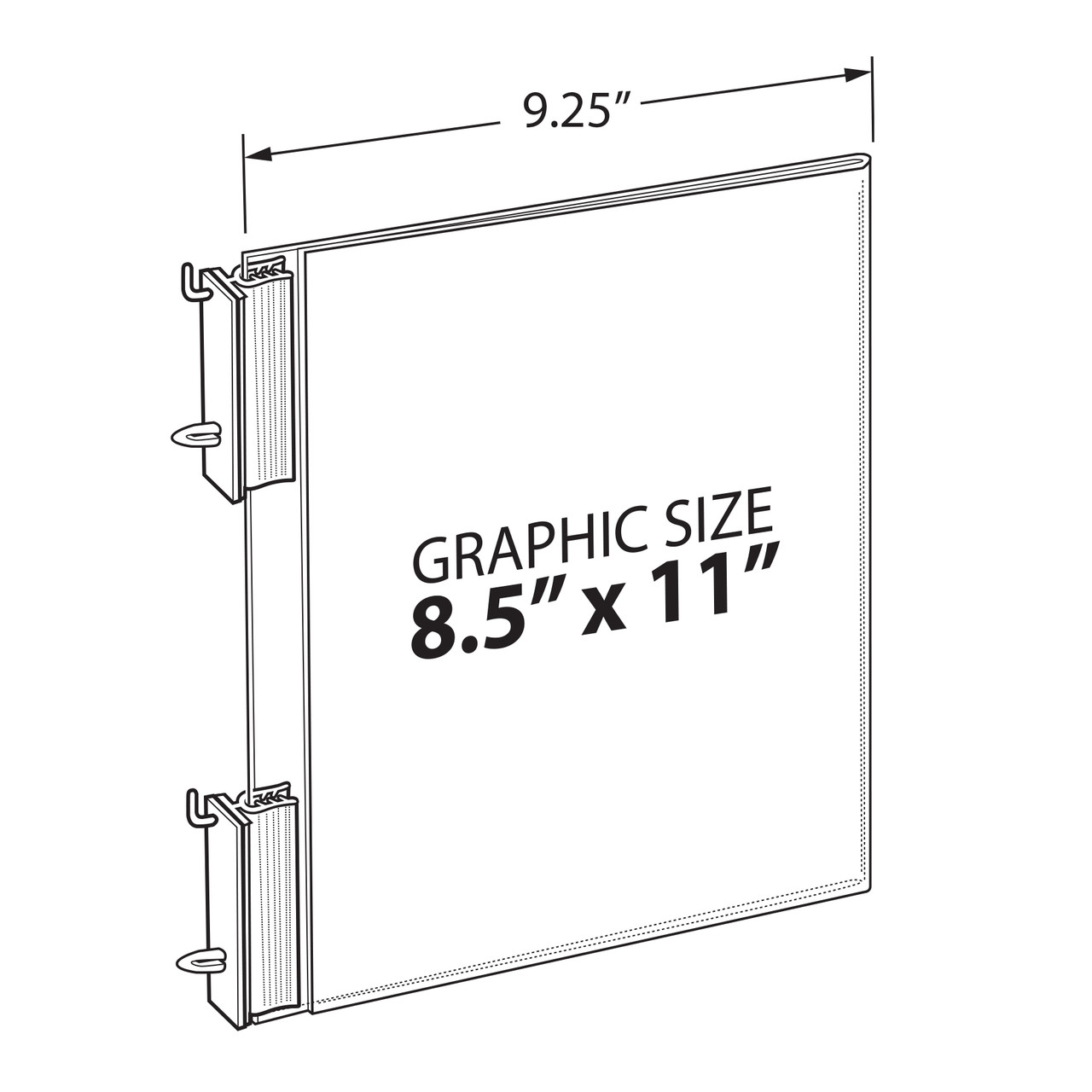 Two-Sided Acrylic Sign Holder with Pegboard Grippers 8.5"W x 11"H, 10 ...