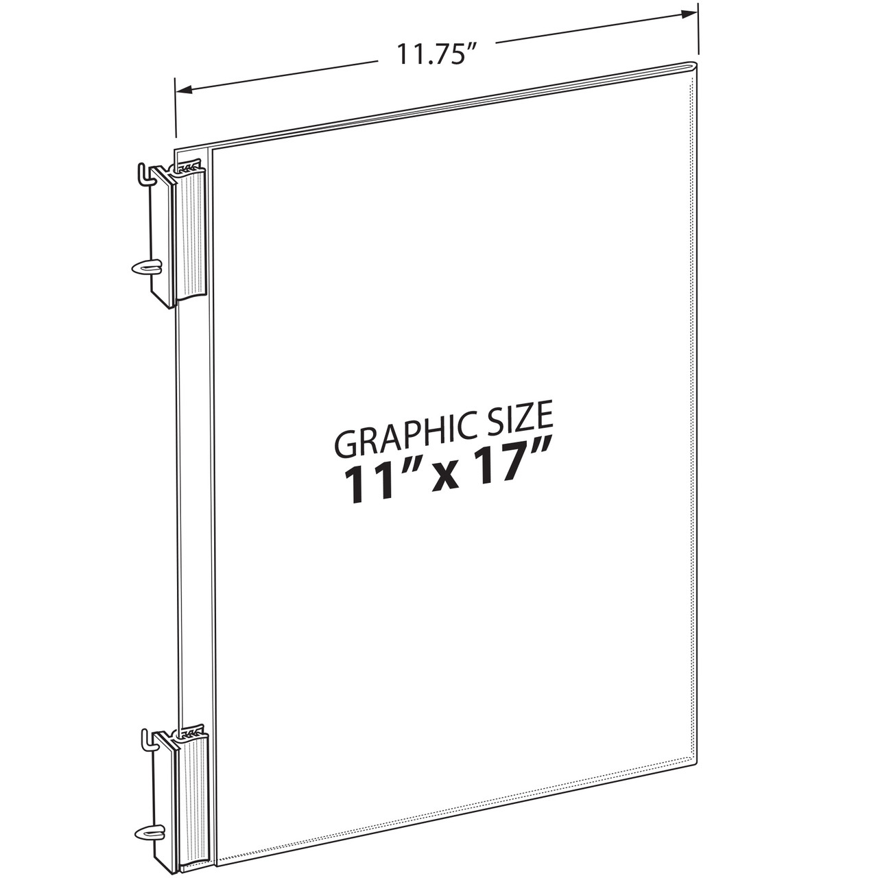 Two-Sided Acrylic Sign Holder with Pegboard Grippers 11"W x 17"H, 10 ...