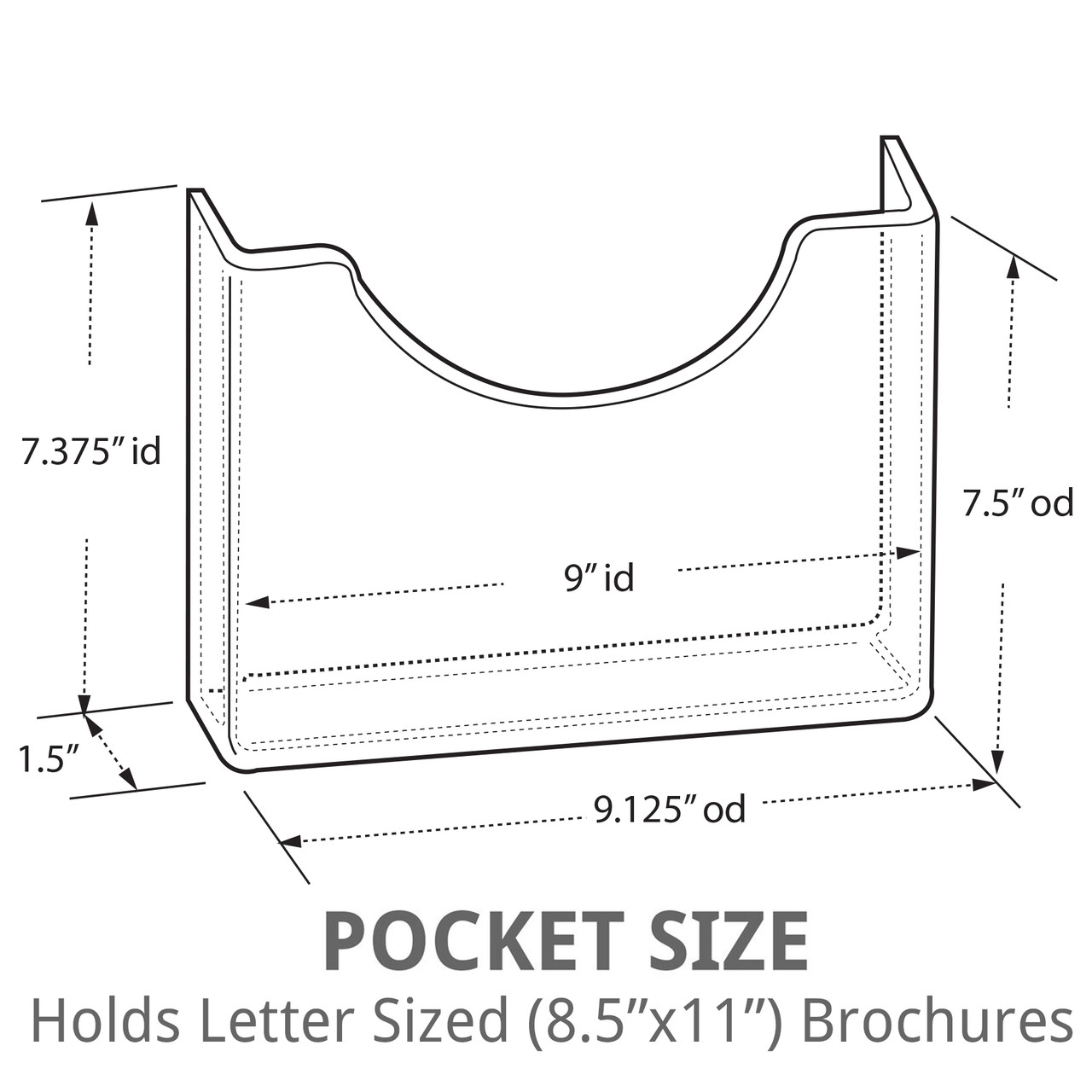 Acrylic Letter Brochure Pocket (FOR GLUING PURPOSES ONLY), 10-Pack ...