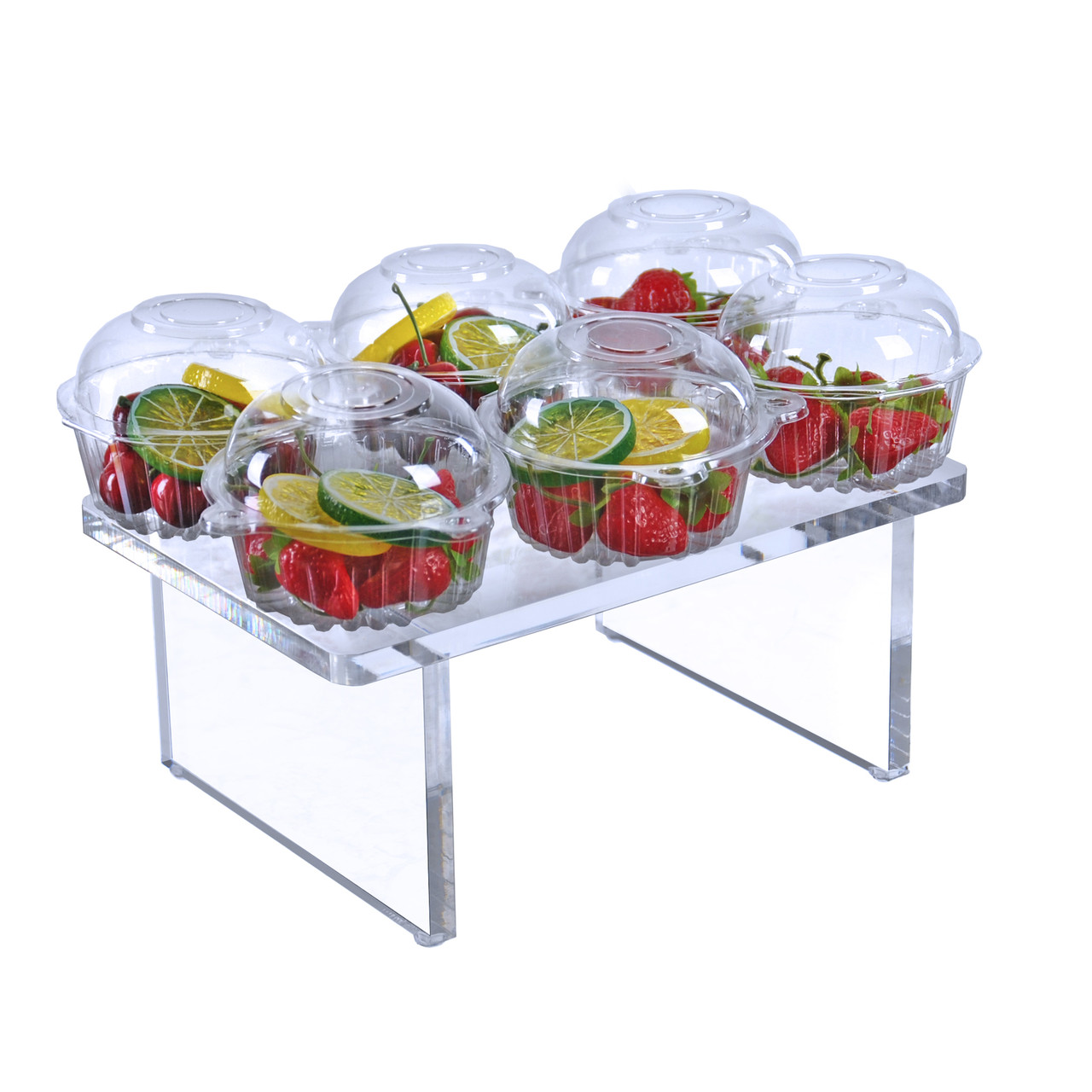 Clear Acrylic 11.75"W x 7.75"D x 6"H 1/2" Thick Deluxe Riser w/Bumpers ...