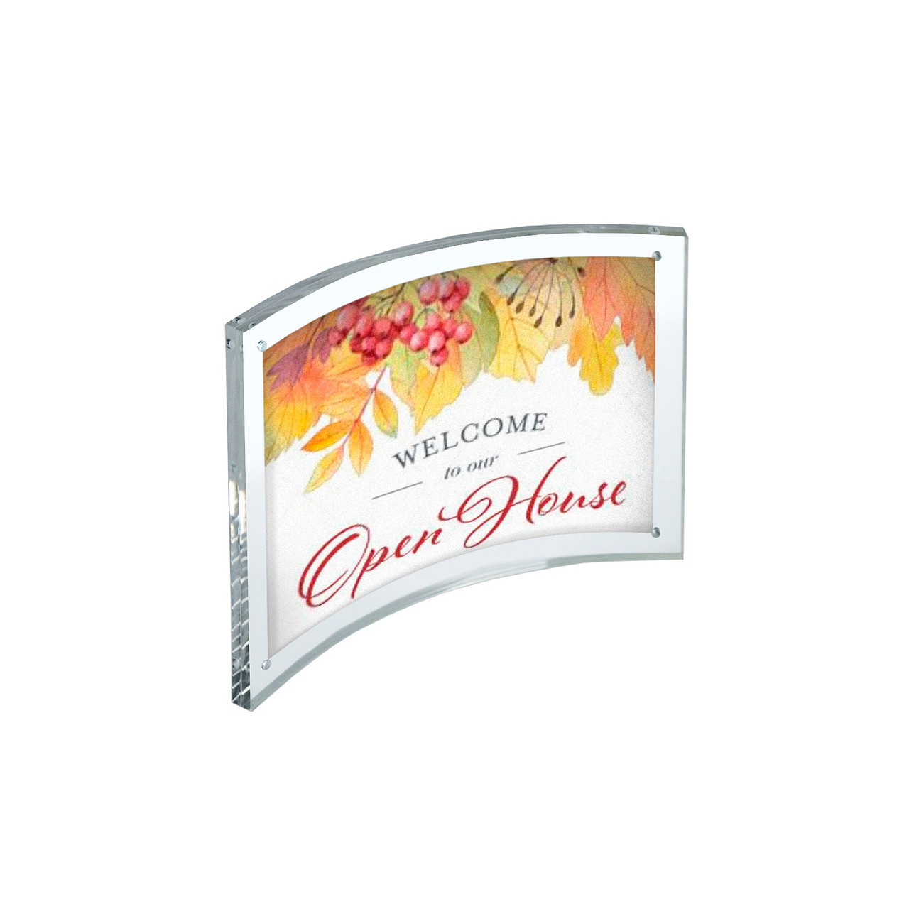 Curved Magnetic Acrylic Sign Holder 7"W X 5"H, 2-Pack - Azar Displays