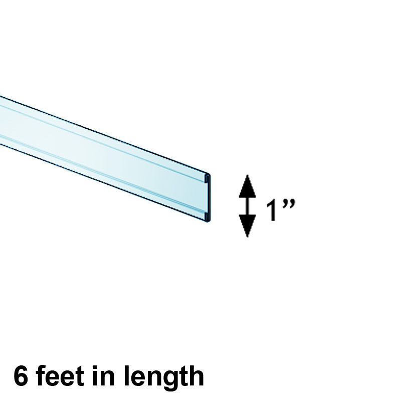 1" H Clear C-Channel. 6-Foot Length, 10-Pack - Azar Displays