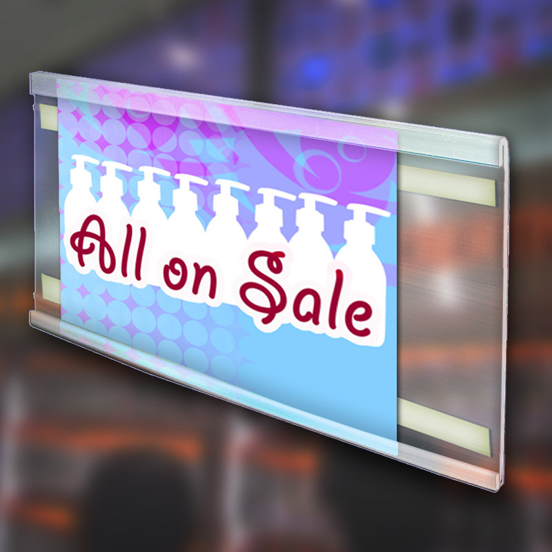 72"L x 5"H Clear C-Channel, 5-Pack - Azar Displays