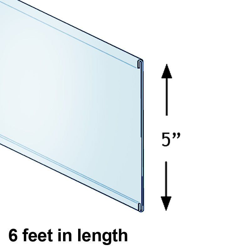 72"L x 5"H Clear C-Channel, 5-Pack - Azar Displays