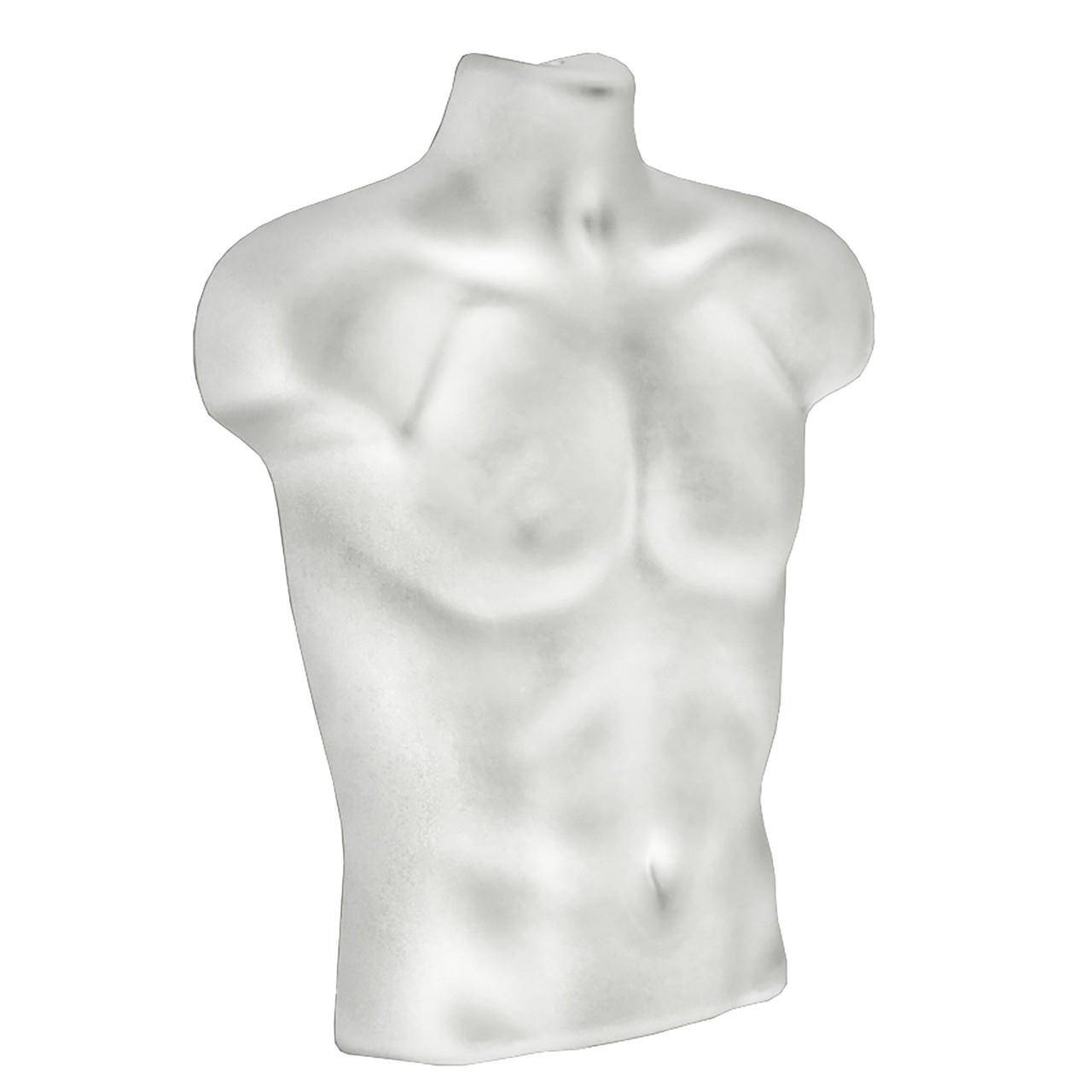 White Plastic Vacuum Form Male Bust, 20-Pack