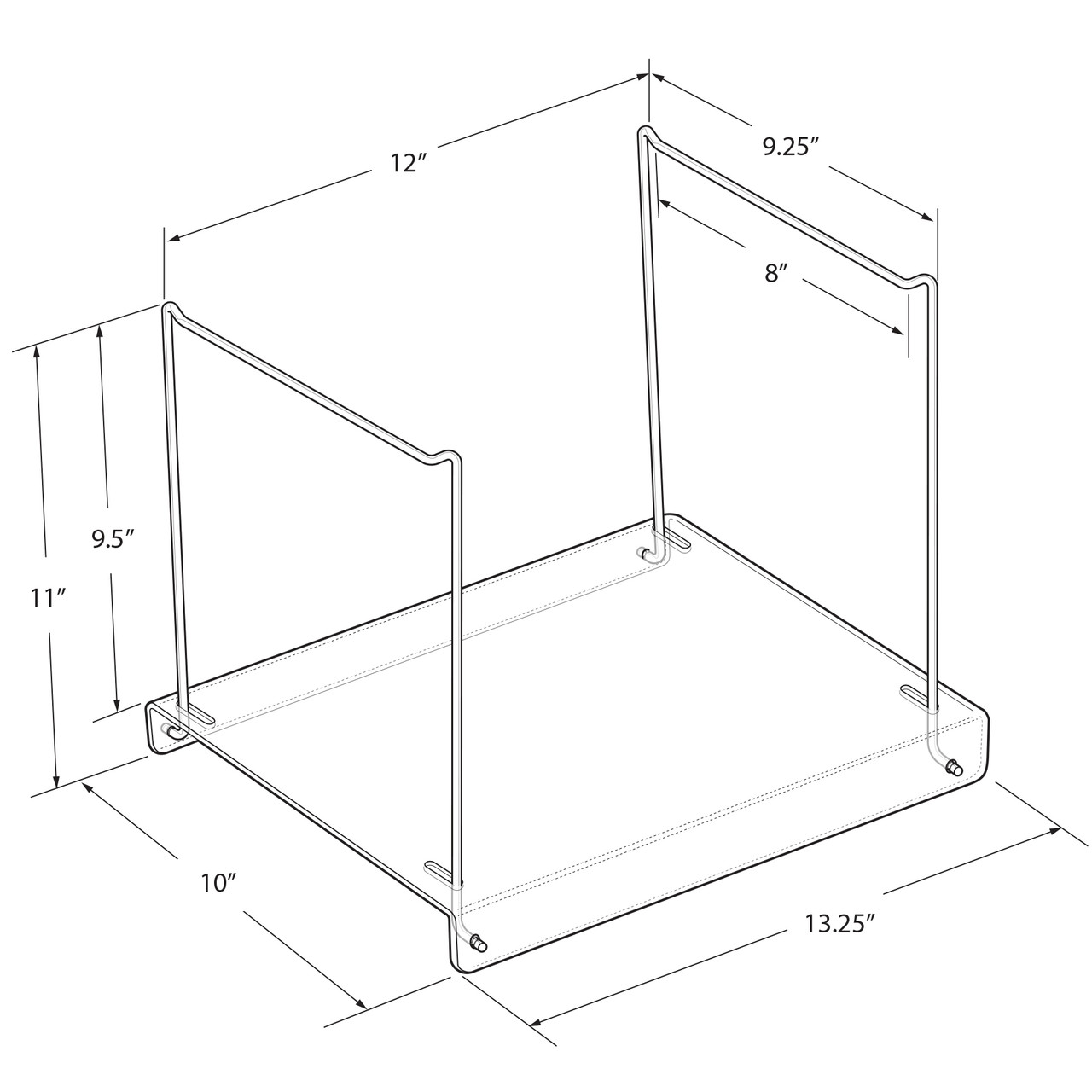 Acrylic Desktop File Hanging Organizer with Metal Bar
