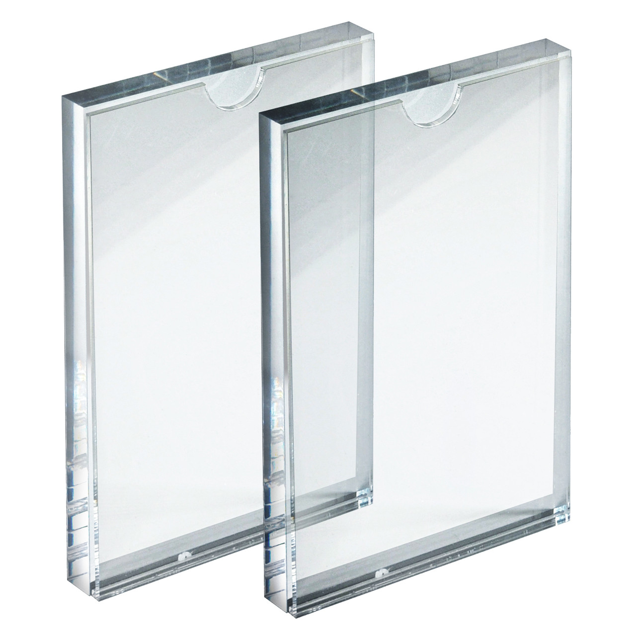 Clear Acrylic Block Sign Holder Frame 4” x 6”, Top Load, 2-Pack