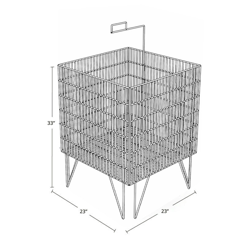 Square Large Stainless Wire Bin - Azar Displays