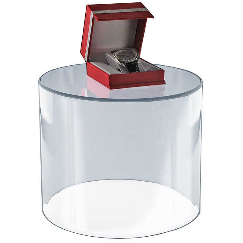 Clear Acrylic Cylinder Display, Plastic Round Container and Riser, 10"W ...