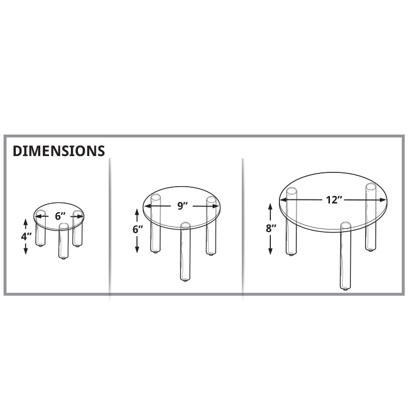 3-Piece Acrylic Small Round Riser Set - Azar Displays