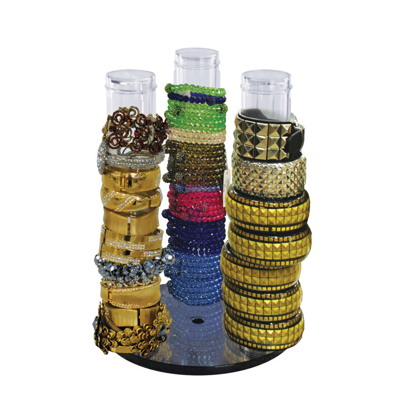 3-Pole Vertical Revolving Counter Bracelet Display. Overall Size: 12"H ...