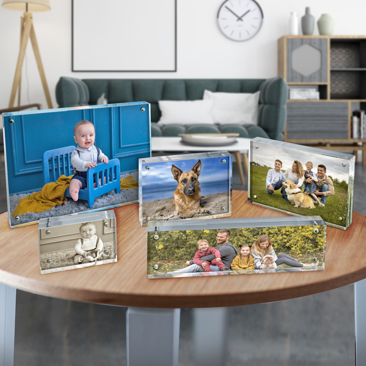 Clear Acrylic Magnetic Photo Frame Block 8.5" x 11" Vertical/Horizontal