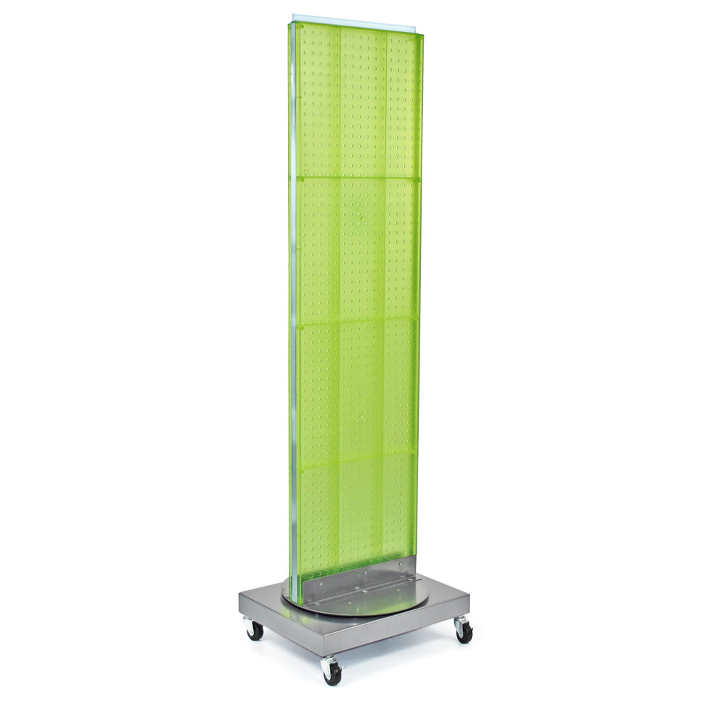 Two-Sided Pegboard Floor Display on Revolving Wheeled Base. Spinner ...
