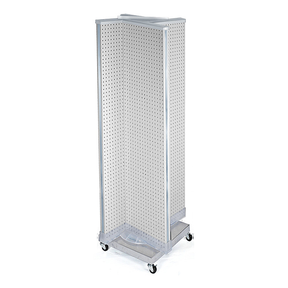 Pinwheel Pegboard Floor Display on Revolving Wheeled Base. Spinner Rack ...