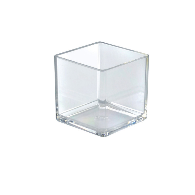 8" Deluxe Clear Acrylic Square Cube Bin for Counter, 4-Pack - Azar Displays