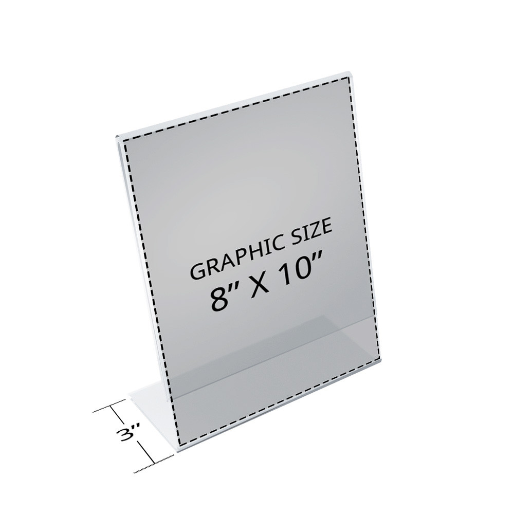Angled L-Shaped Sign Holder Frame with Slant Back Design 8"x 10''High ...