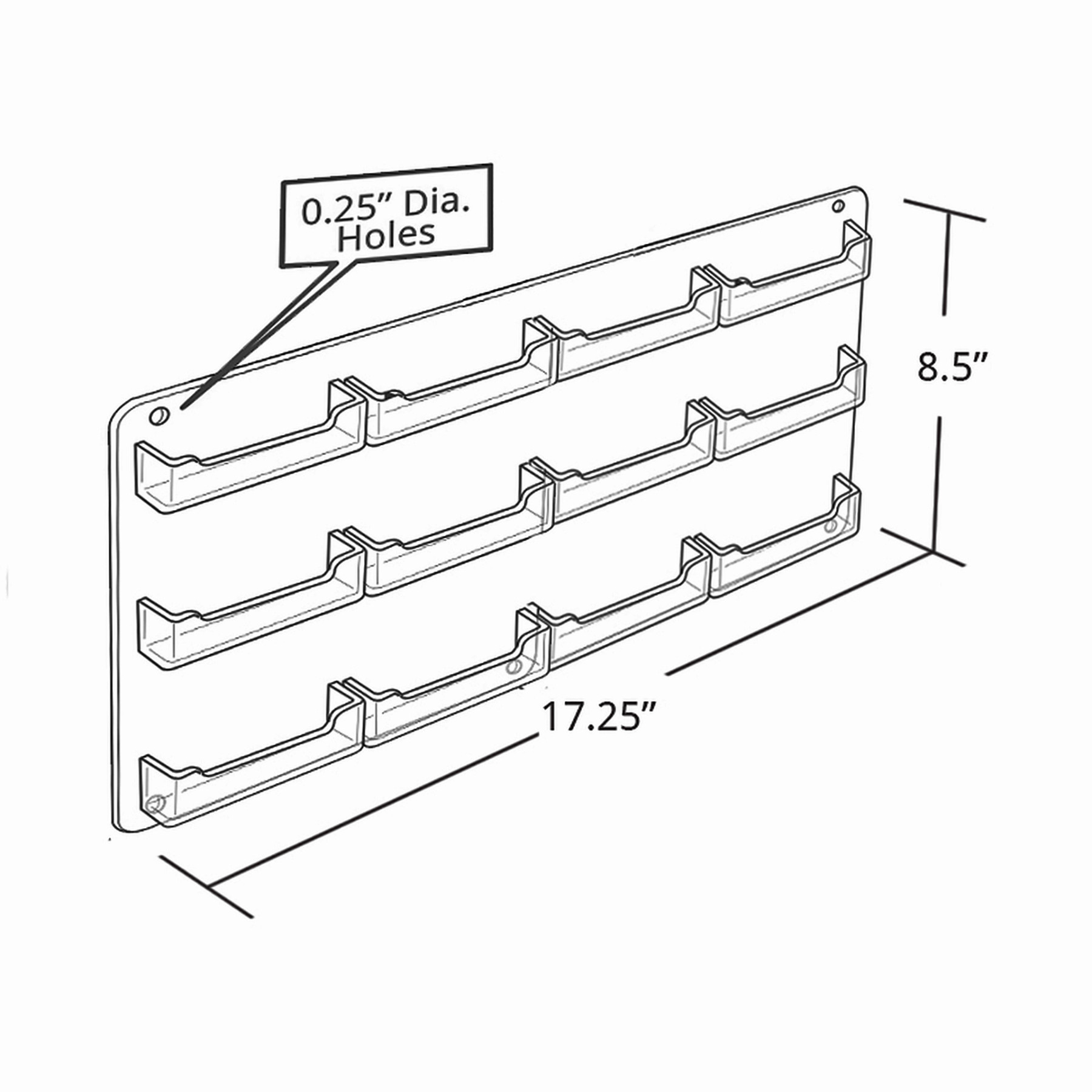12 Pocket Business Card and Gift Card Wall Rack. Clear Acrylic Wall ...
