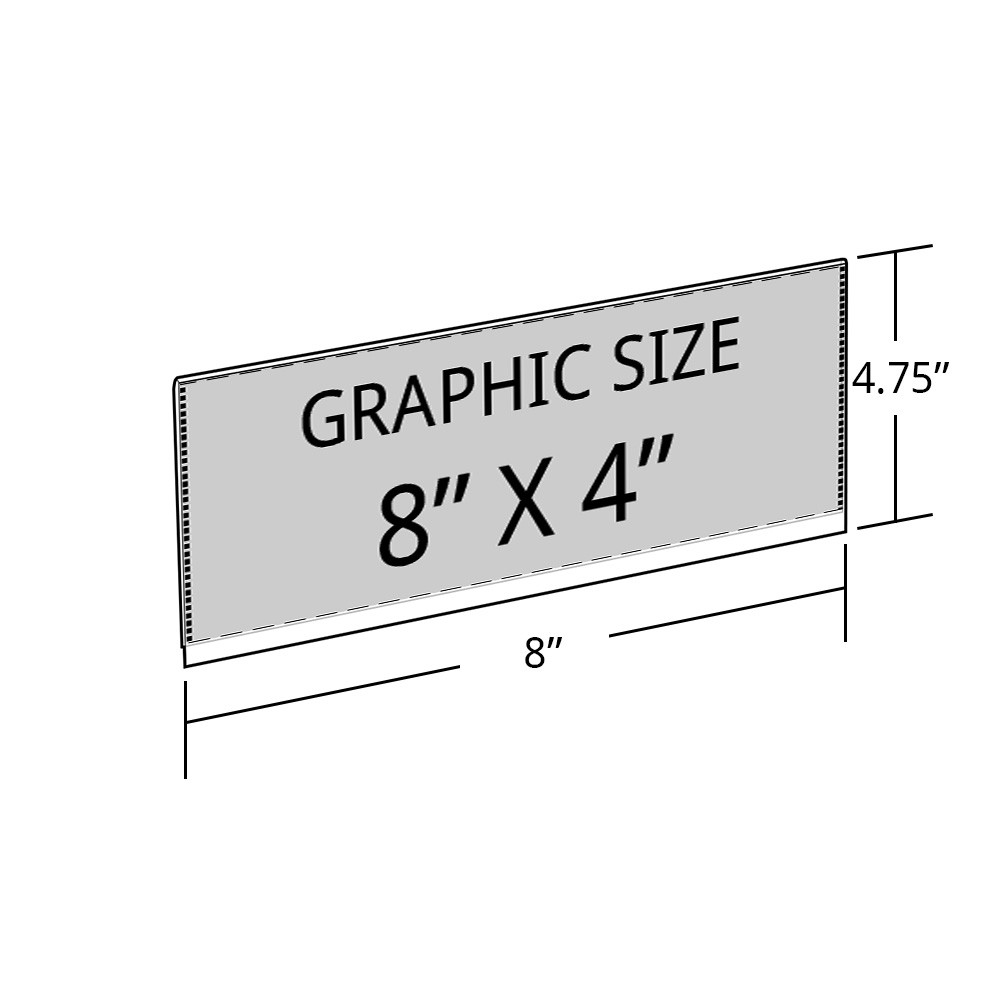 Clear Acrylic Header Sign Holder- Insert Your Own Graphic 8"W x 4"H ...