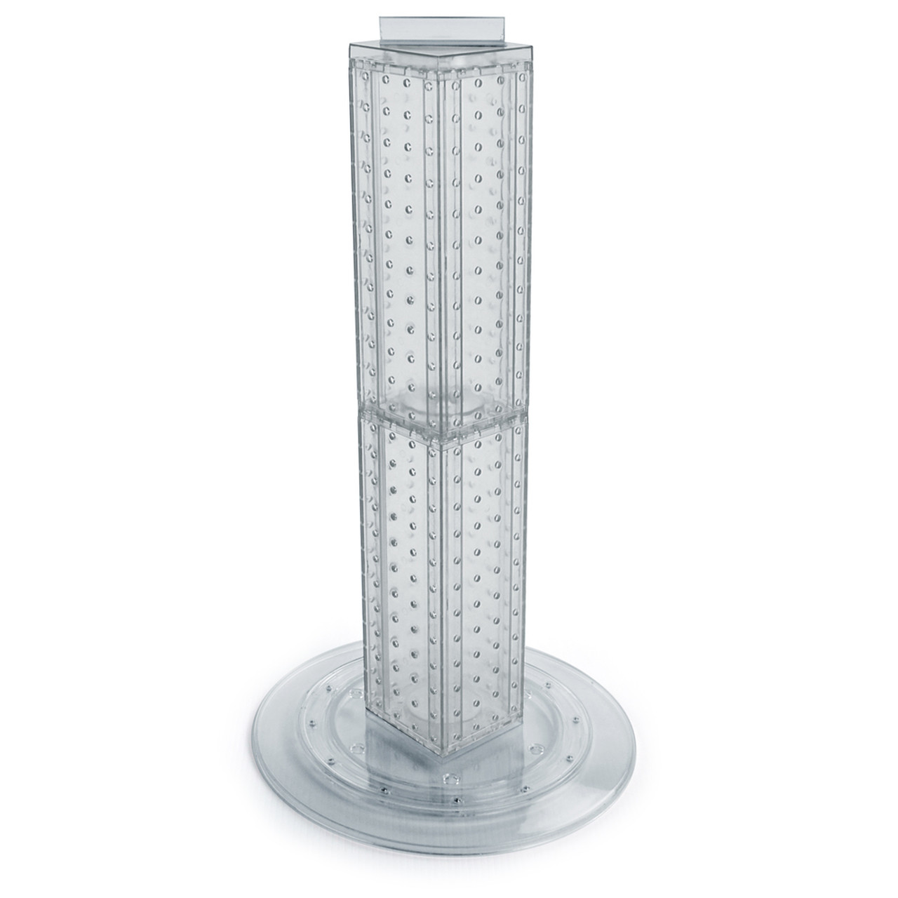Four-sided 4"W x 12"H Pegboard Tower with Revolving 9" Base - Azar Displays