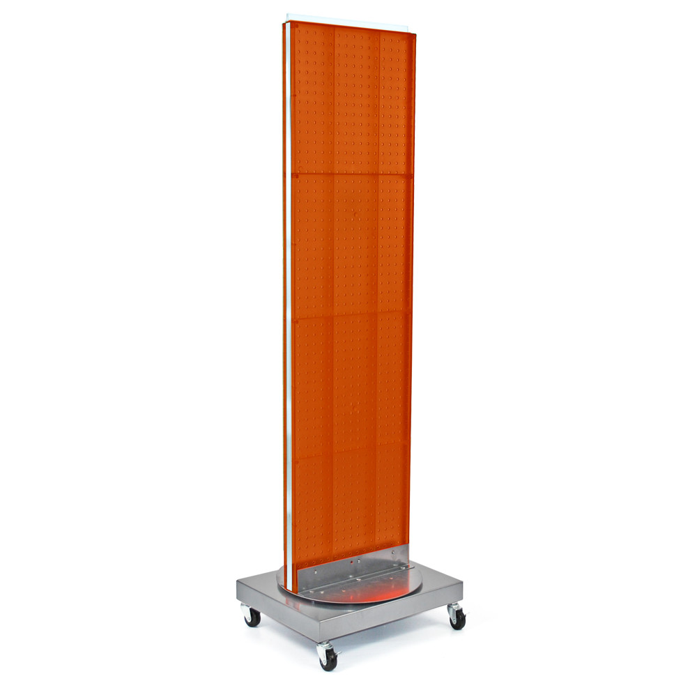 Two-Sided Pegboard Floor Display on Revolving Wheeled Base. Spinner ...