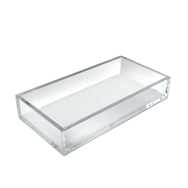 Large Deluxe Clear Acrylic Rectangle Tray Organizer for Desk or Counter ...