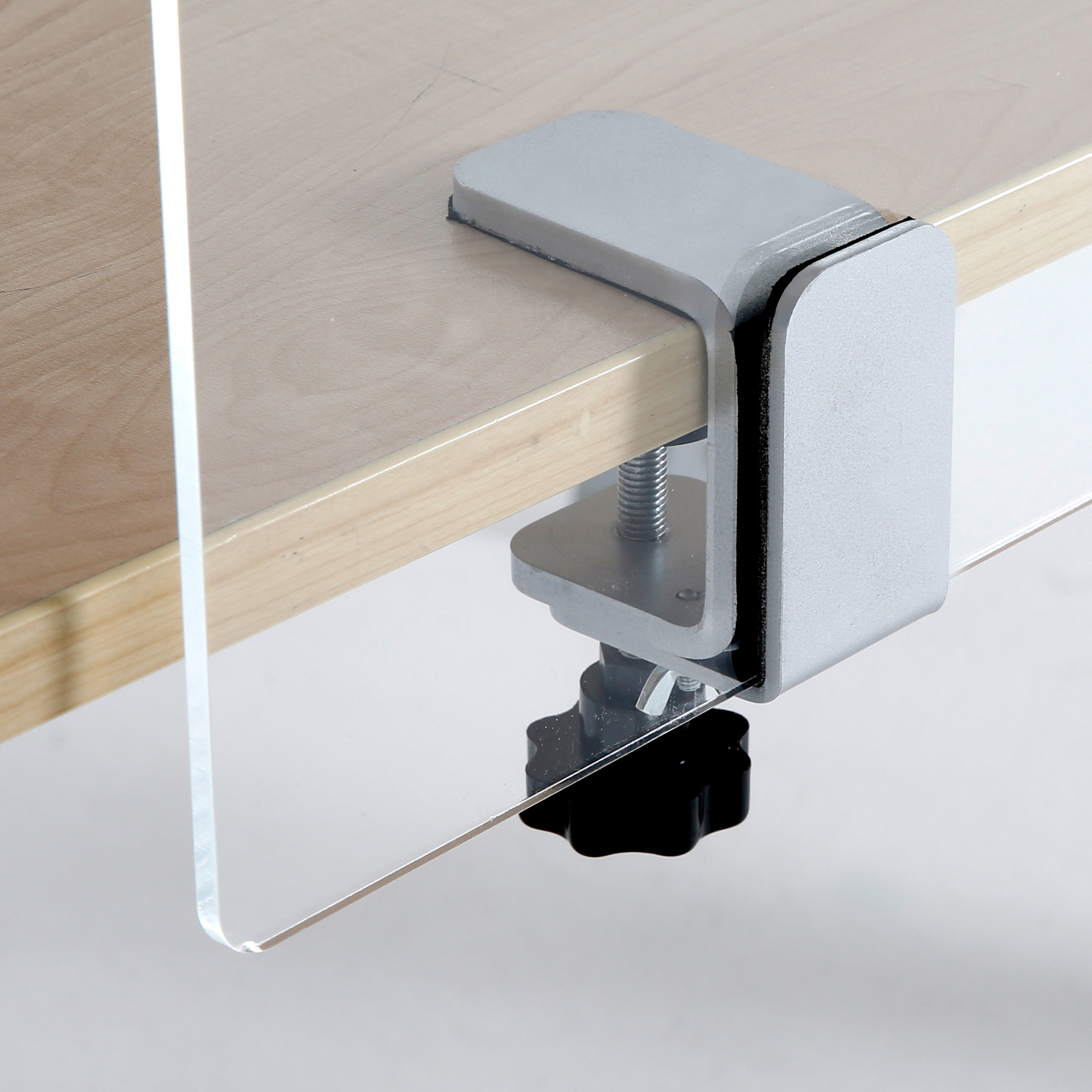 30" x 40" Acrylic Protective Shield with Metal Counter Edge Clamp ...