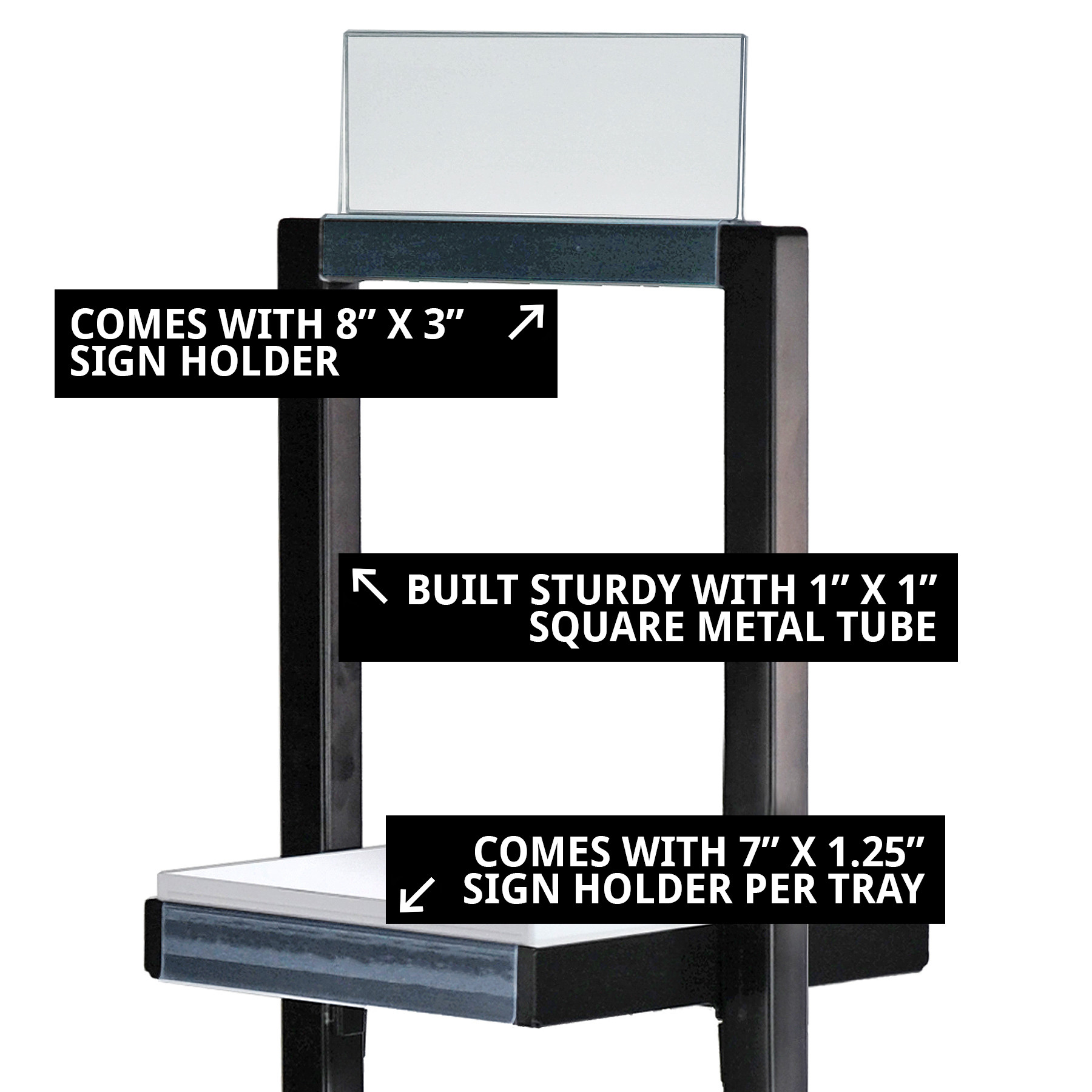 Slim Tower Retail Display with 3 Shelves
