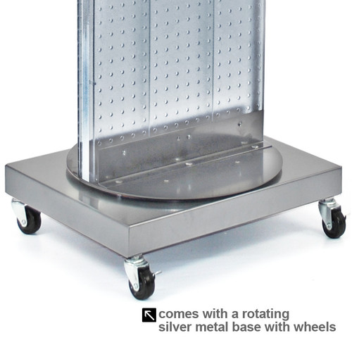 Two-Sided Pegboard Floor Display on Revolving Wheeled Base. Spinner ...