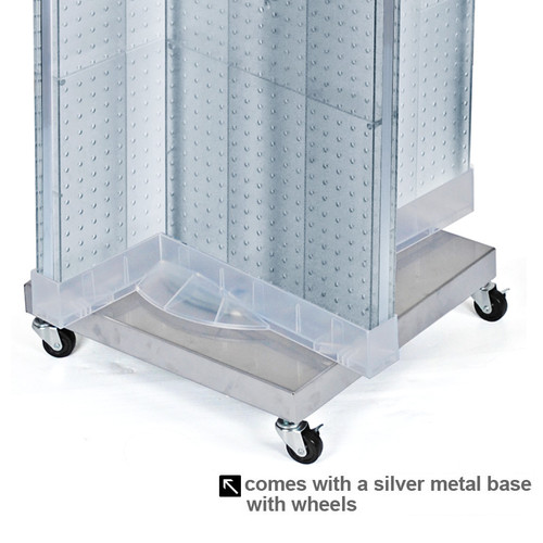 Pinwheel Pegboard Floor Display on Revolving Wheeled Base. Spinner Rack ...