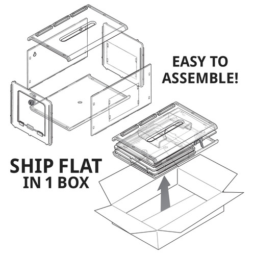 White Extra Large Lottery Box with Pocket, Lock and Keys - Azar Displays