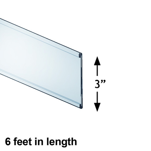 3"H Clear C-Channel. 6-Foot Length, 10-Pack - Azar Displays
