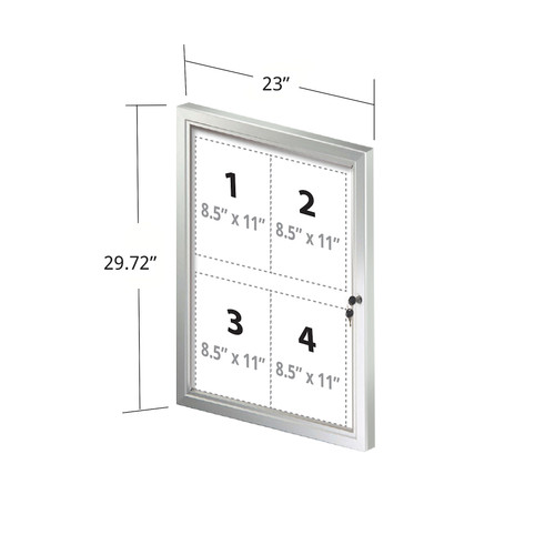 Small Enclosed Magnetic Message Board w/ Lock & Key - Azar Displays