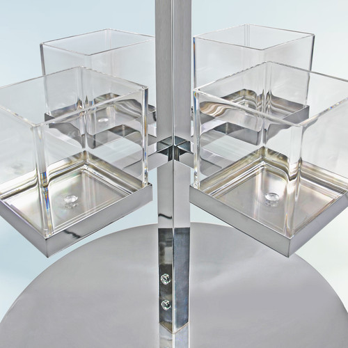 Chrome Arm Cube Bin Floor Tower Display