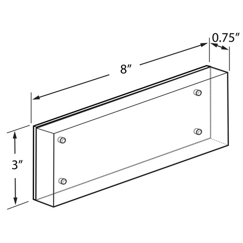 Acrylic Block Frame with Metal Back Plate 3" X 8", 2-Pack
