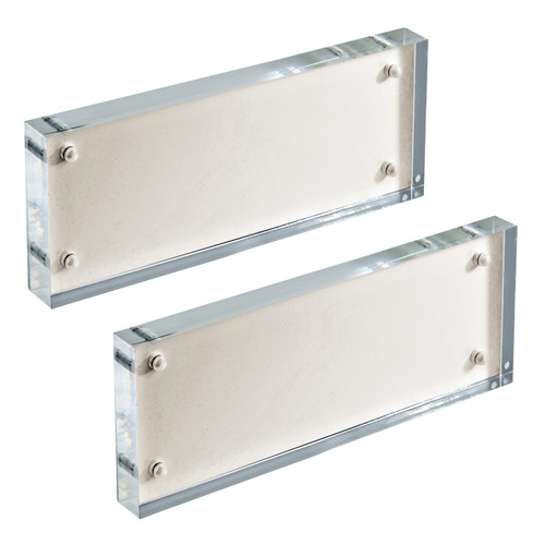 Acrylic Block Frame with Metal Back Plate 3" X 8", 2-Pack