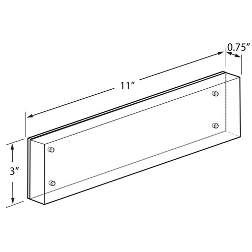 Acrylic Block Frame with Metal Back Plate 3" X 11", 2-Pack